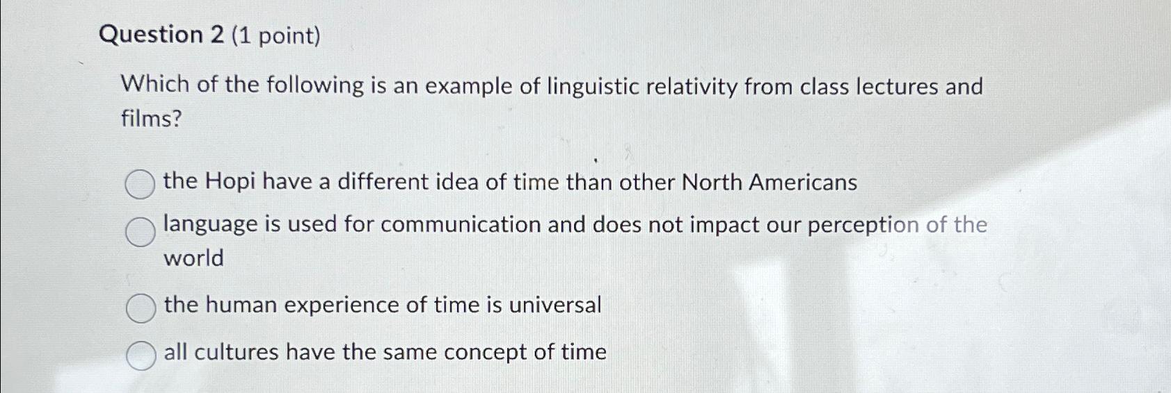 Solved Question 2 (1 ﻿point)Which of the following is an | Chegg.com