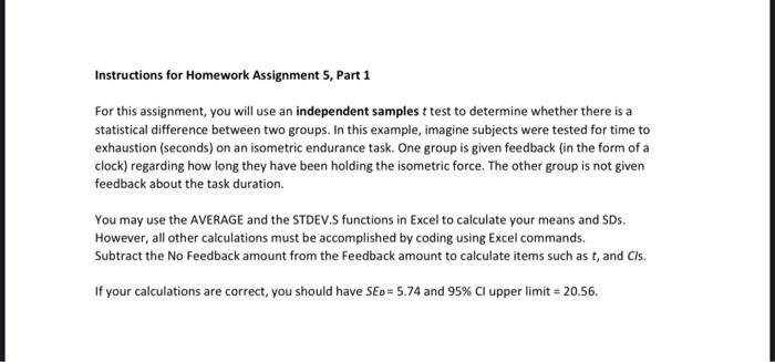 Solved Instructions for Homework Assignment 5, Part 1 For | Chegg.com