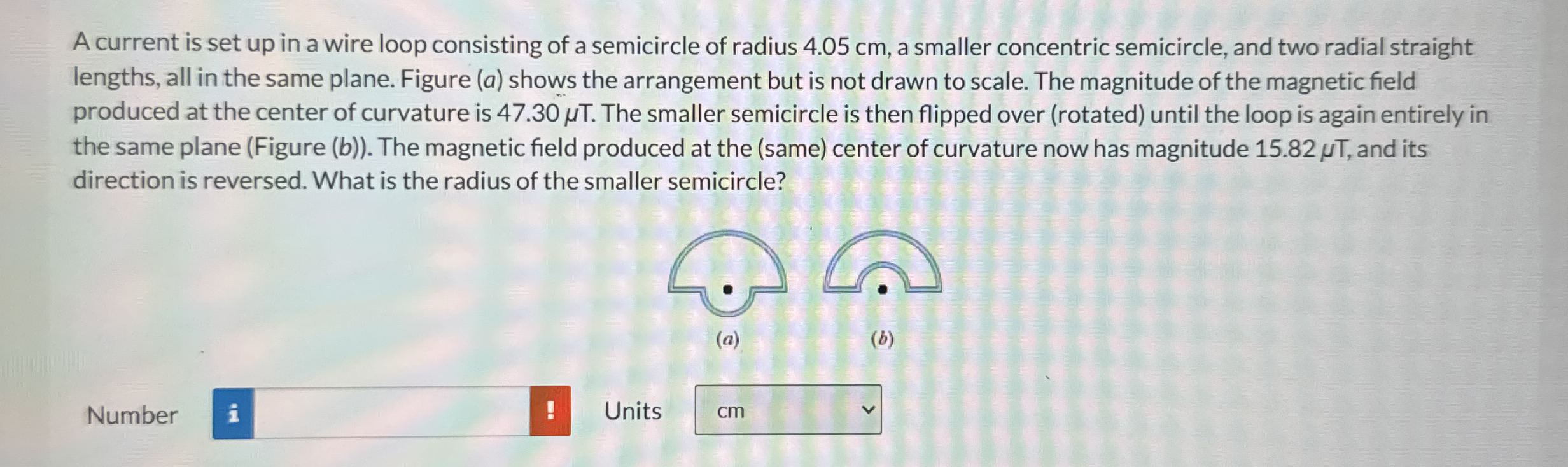 Solved A current is set up in a wire loop consisting of a | Chegg.com
