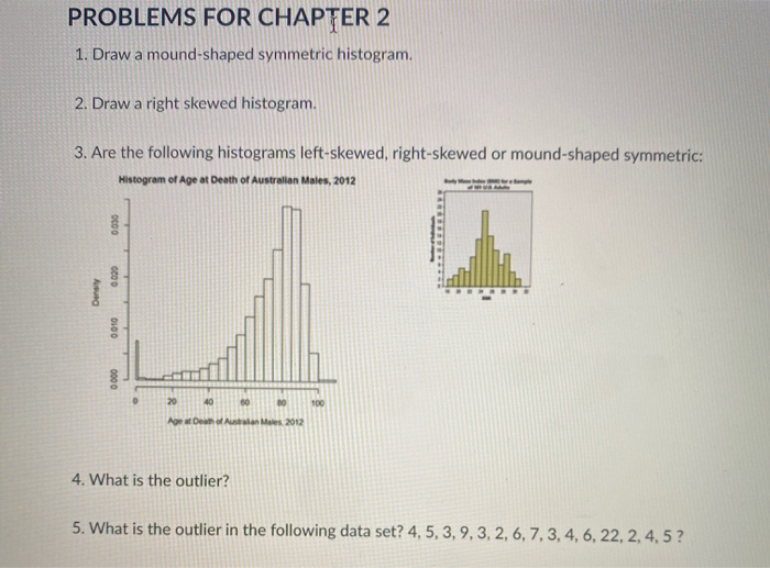 PROBLEMS FOR CHAPTER 2 1. Draw a mound-shaped | Chegg.com