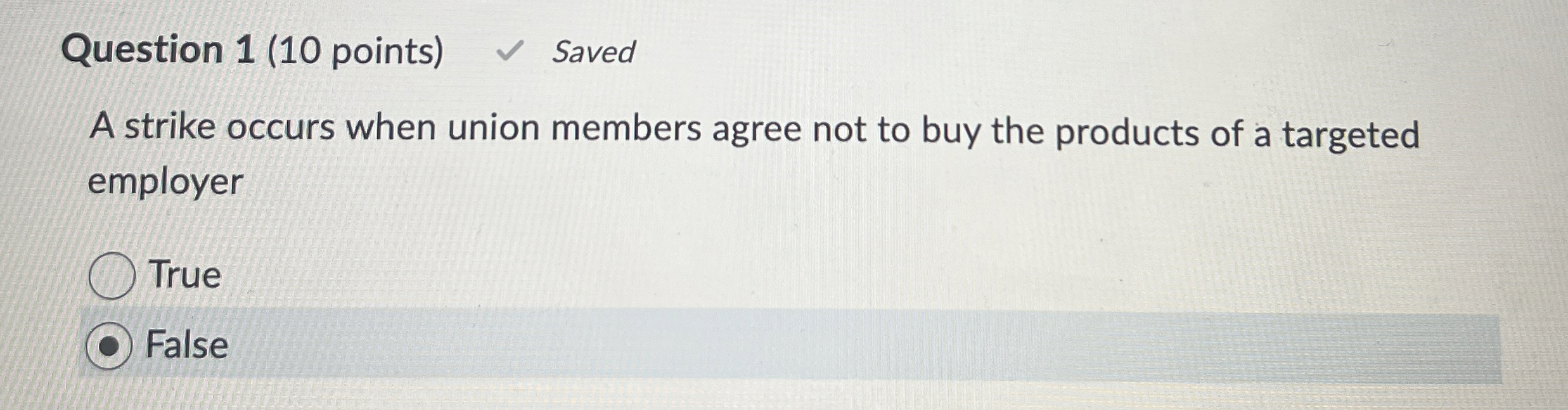 Solved Question 1 (10 ﻿points) ﻿SavedA strike occurs when | Chegg.com