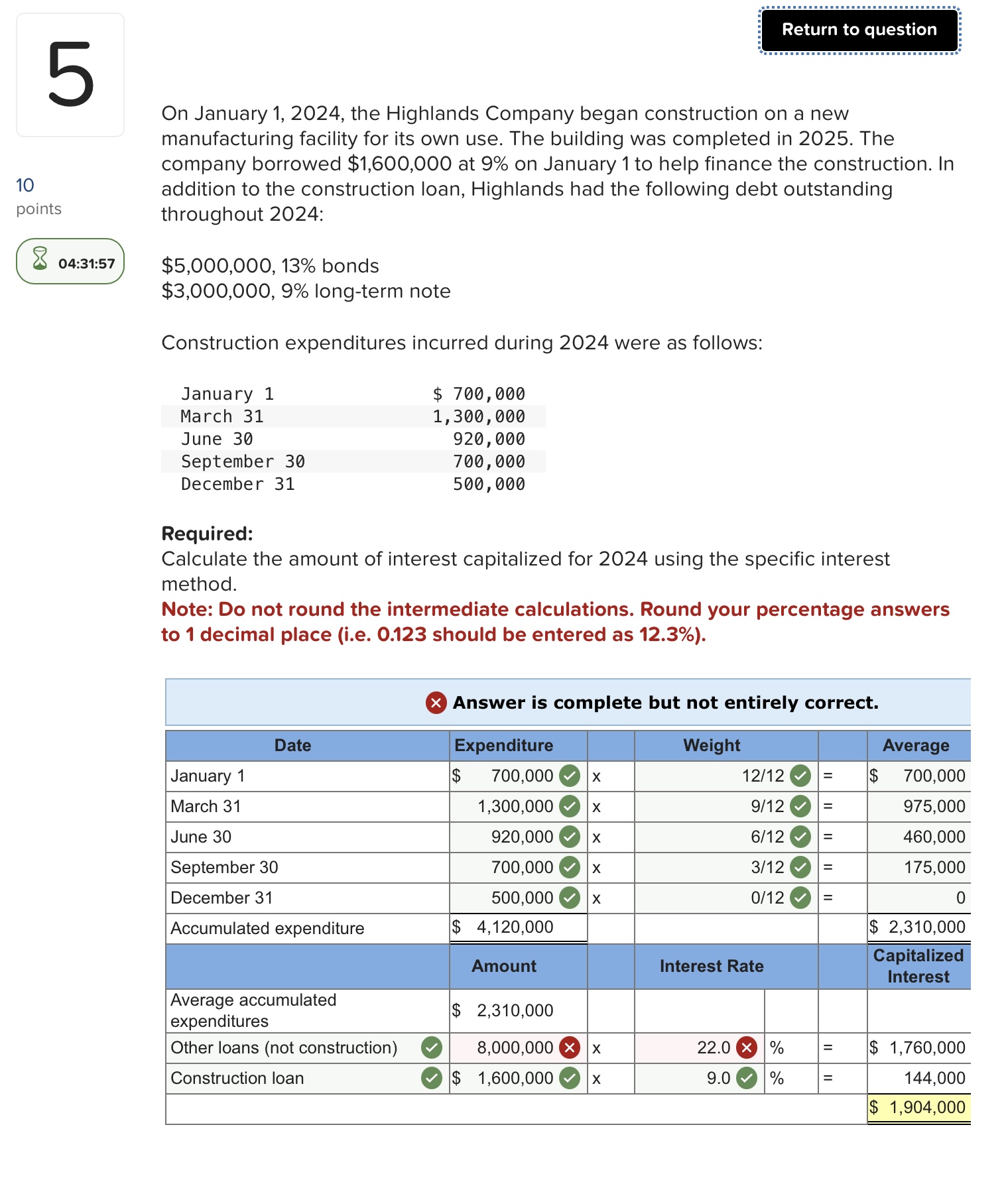 Solved On January 1, 2024, ﻿the Highlands Company began | Chegg.com