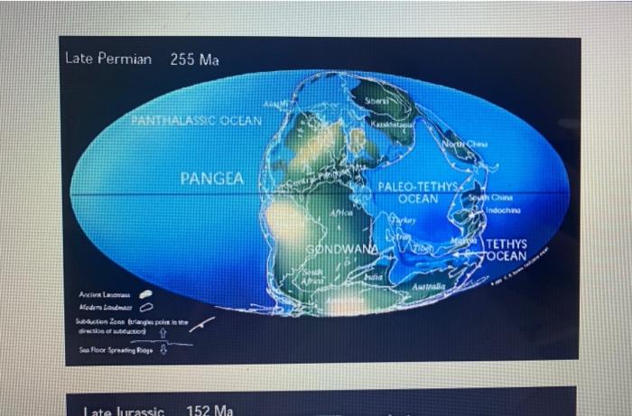 Solved In the image document are paleomaps for several time | Chegg.com
