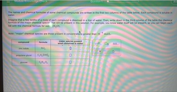 Solved The names and chemical formulae of some chemical | Chegg.com