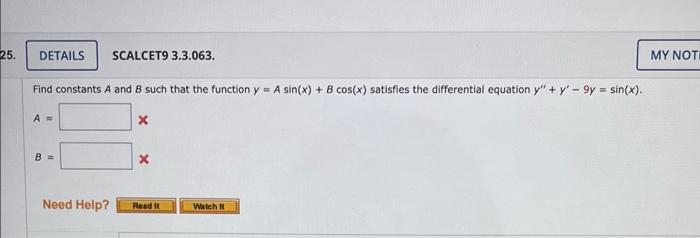 Solved Find constants A and B such that the function | Chegg.com
