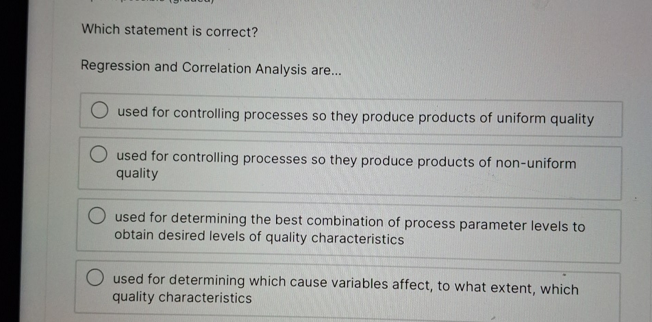 Solved Which statement is correct?Regression and Correlation | Chegg.com