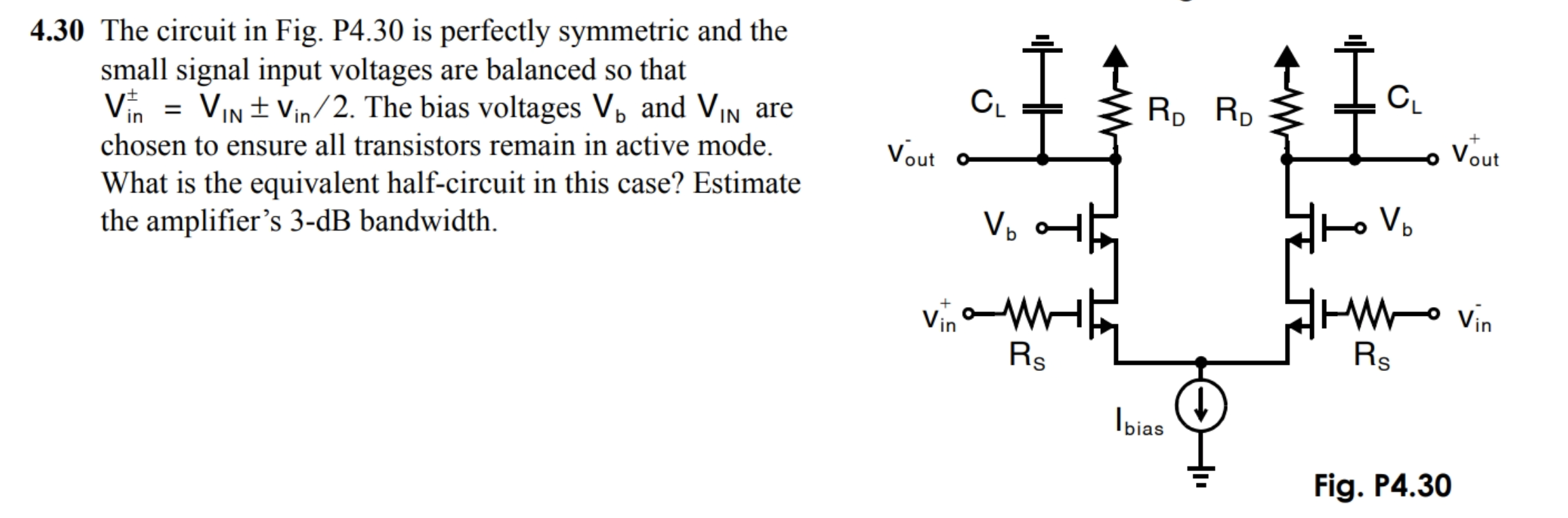 Solved 4.30 ﻿The circuit in Fig. P4.30 ﻿is perfectly | Chegg.com
