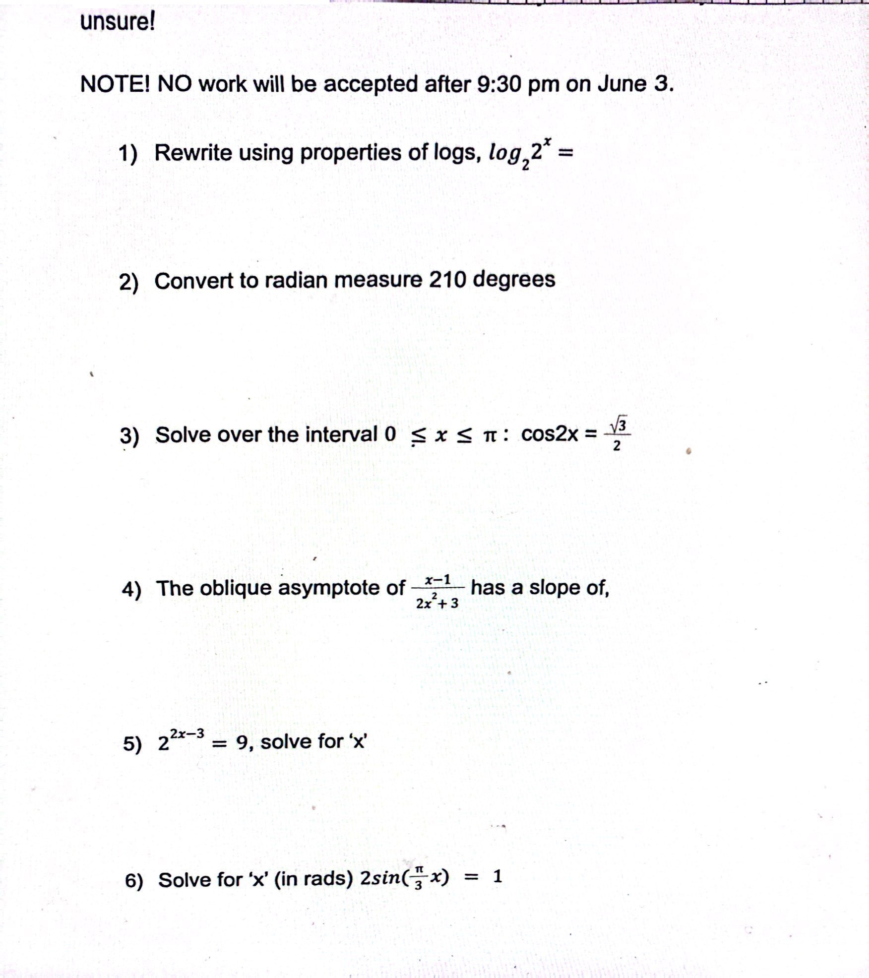 Solved Rewrite using properties of logs, log22x=Convert to | Chegg.com