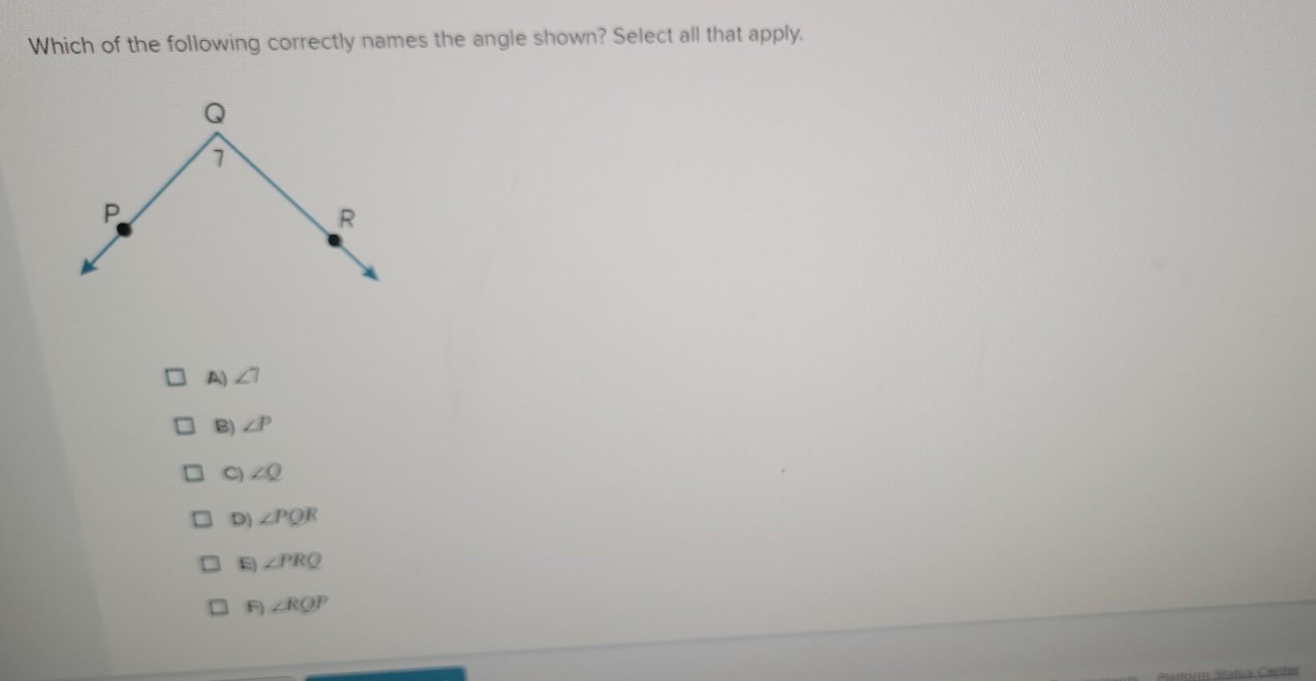 Solved Which of the following correctly names the angle | Chegg.com