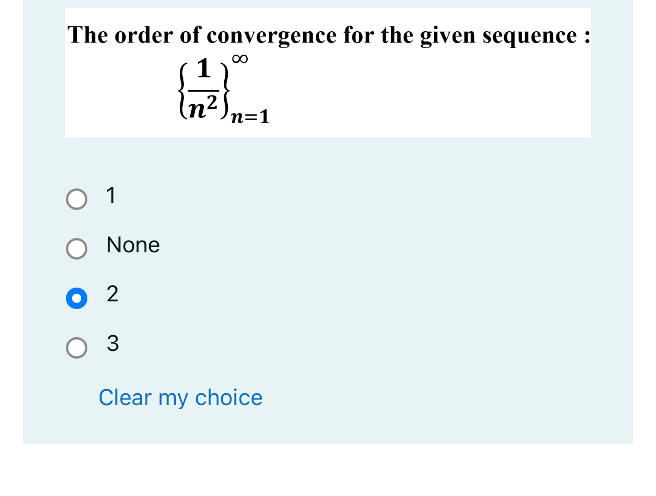 Solved The order of convergence for the given sequence | Chegg.com
