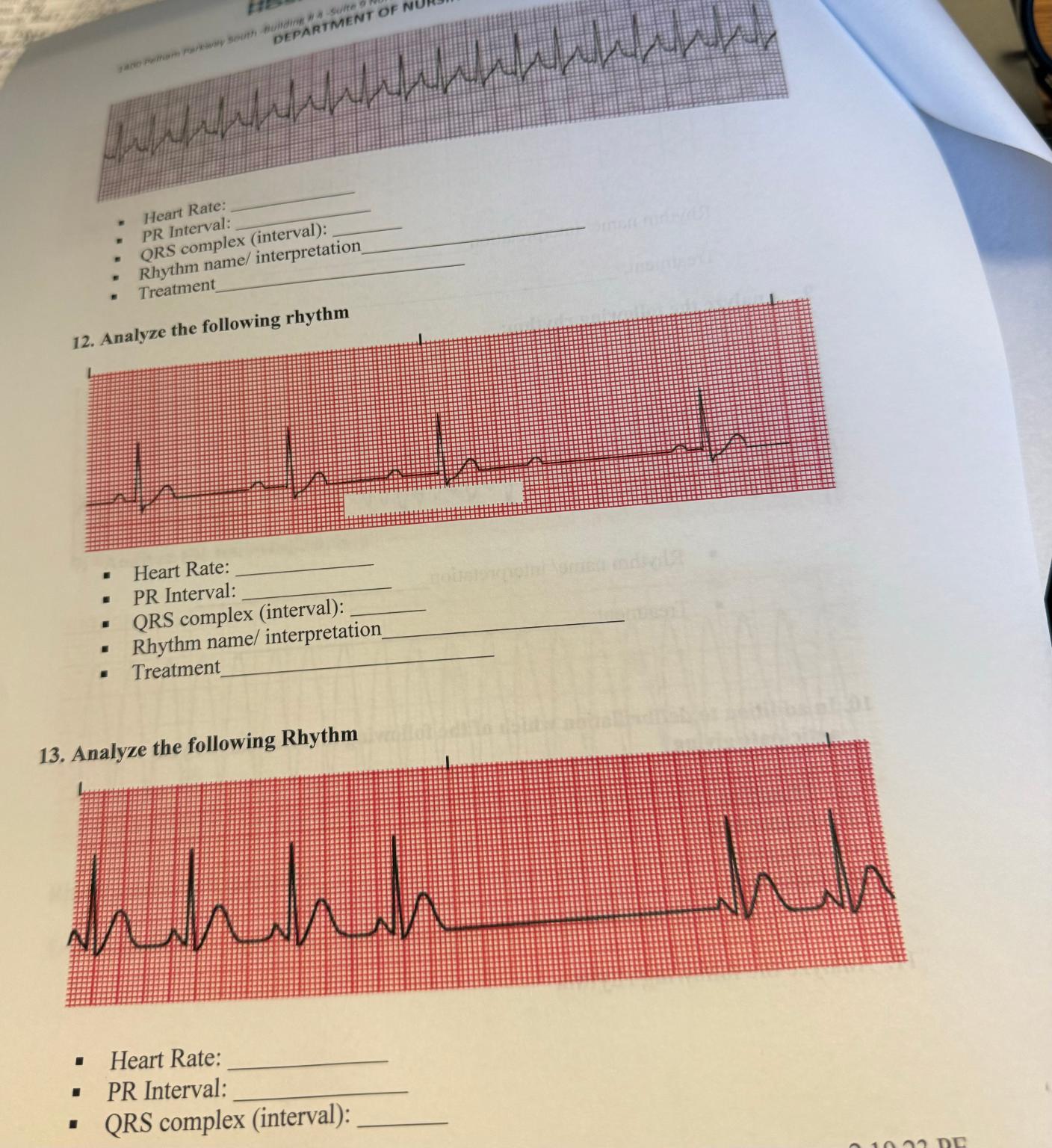 Solved Heart Rate:PR Interval:QRS complex (interval):Rhythm | Chegg.com