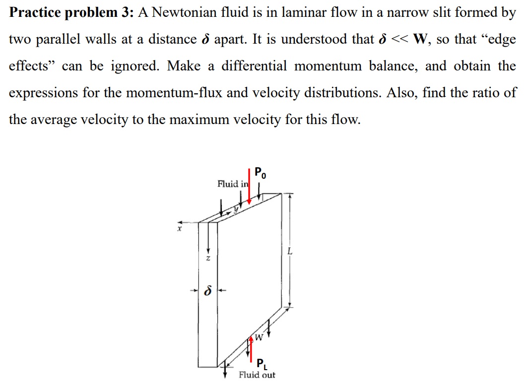 Solved Practice problem 3: A Newtonian fluid is in laminar | Chegg.com