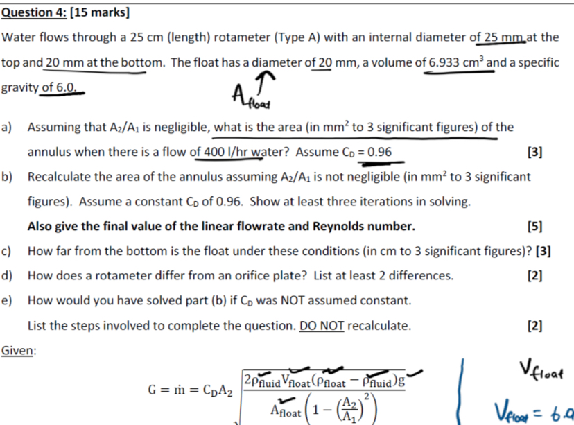Solved Question 4: [15 ﻿marks]Water flows through a 25 ﻿cm | Chegg.com