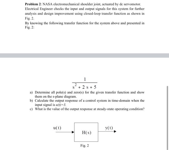 Solved Class is EE Control SystemsProblem 2: NASA | Chegg.com