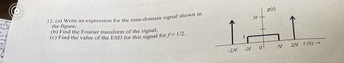 Solved (a) ﻿Write an expression for the time-domain signal | Chegg.com