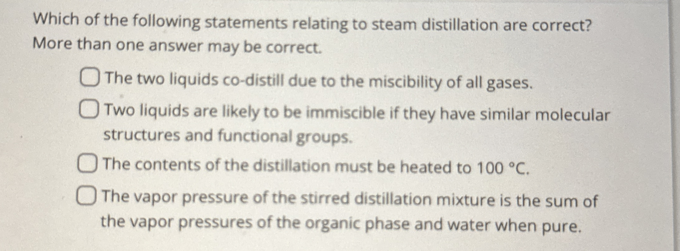 Solved Which of the following statements relating to steam | Chegg.com