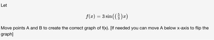 Solved f(x)=3sin((35)x) Move points A and B to create the | Chegg.com