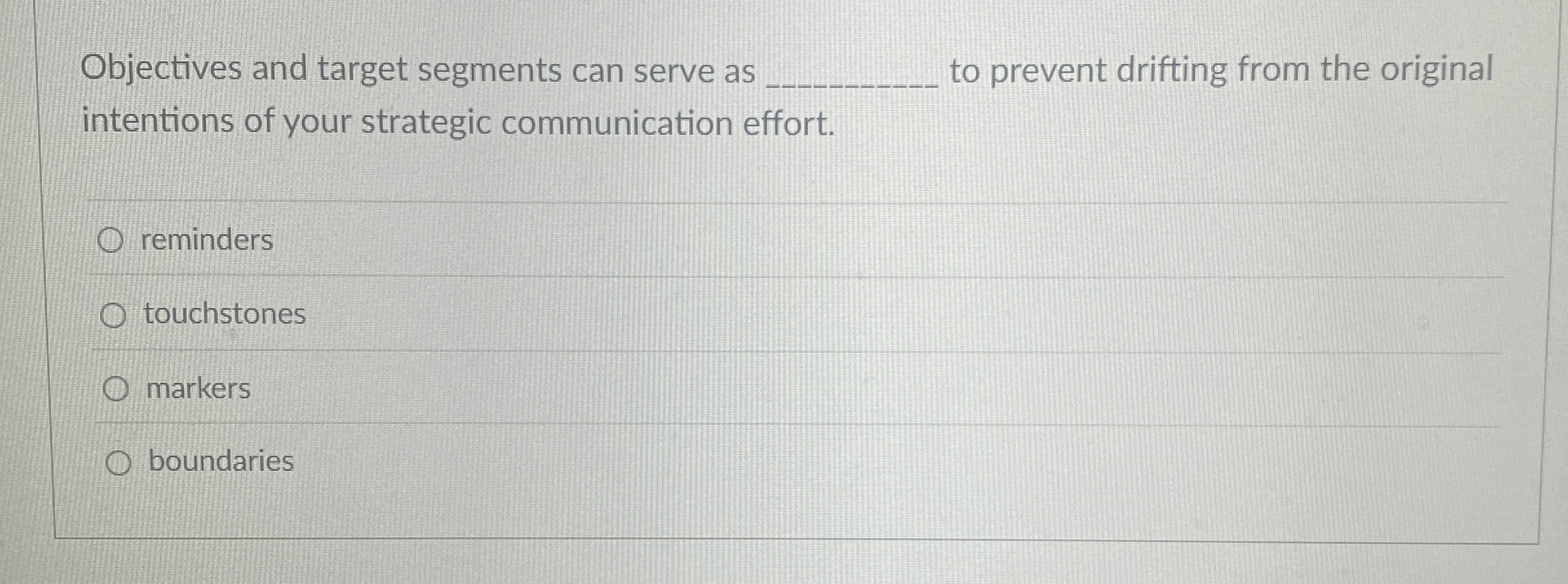 Solved Objectives and target segments can serve asto prevent | Chegg.com