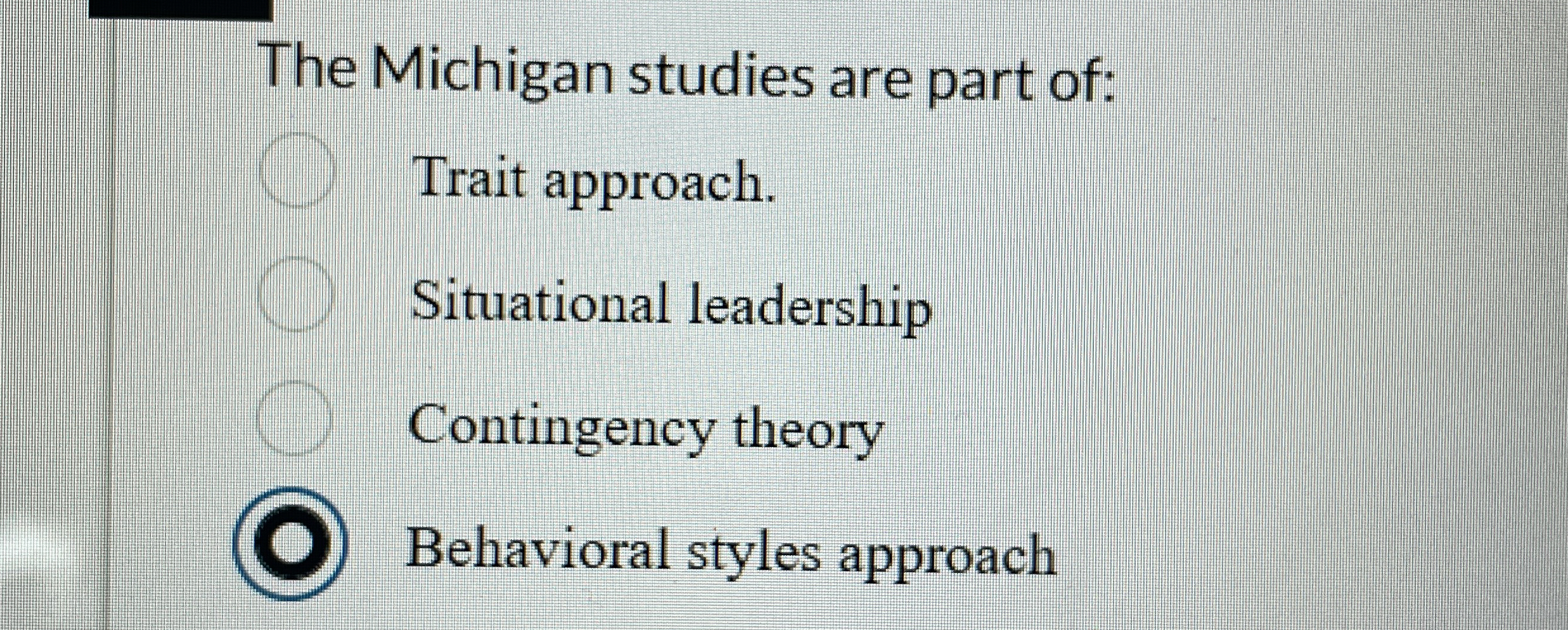Solved The Michigan studies are part of:Trait | Chegg.com