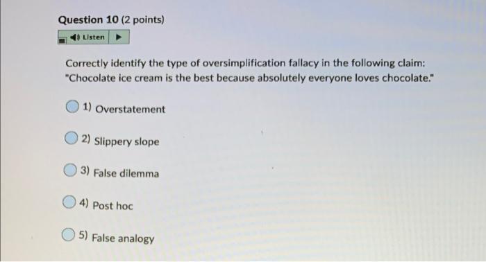 Solved Question 10 (2 points) Listen Correctly identify the | Chegg.com