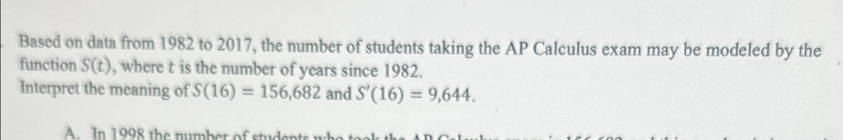 Solved Based on data from 1982 ﻿to 2017 , ﻿the number of | Chegg.com