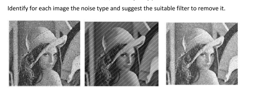 Solved Identify for each image the noise type and suggest | Chegg.com