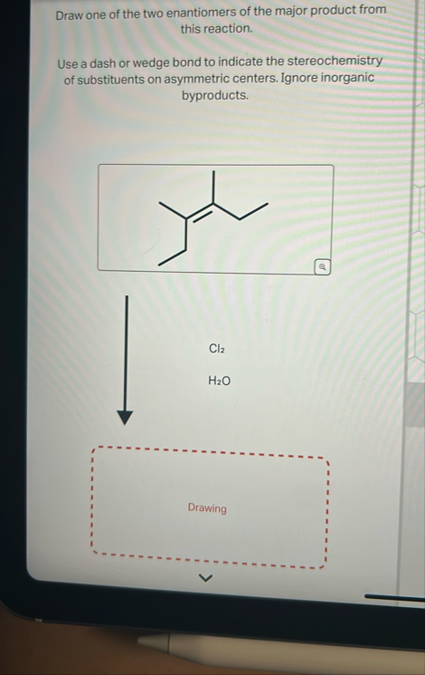 Solved Draw one of the two enantiomers of the major product | Chegg.com