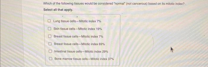 Solved Which of the following tissues would be considered | Chegg.com