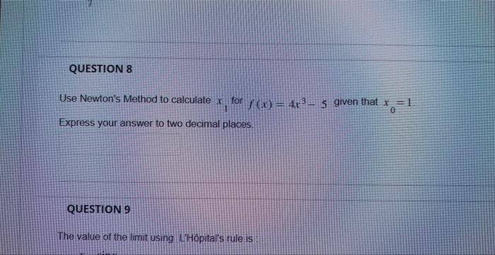Solved Use Newton's Method to calculate x1 for f(x)=4x3−5 | Chegg.com