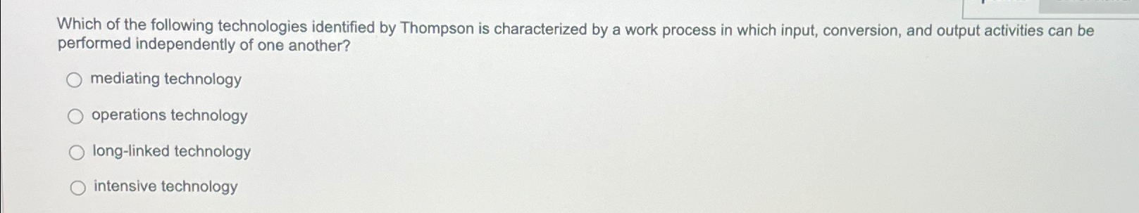Solved Which of the following technologies identified by | Chegg.com