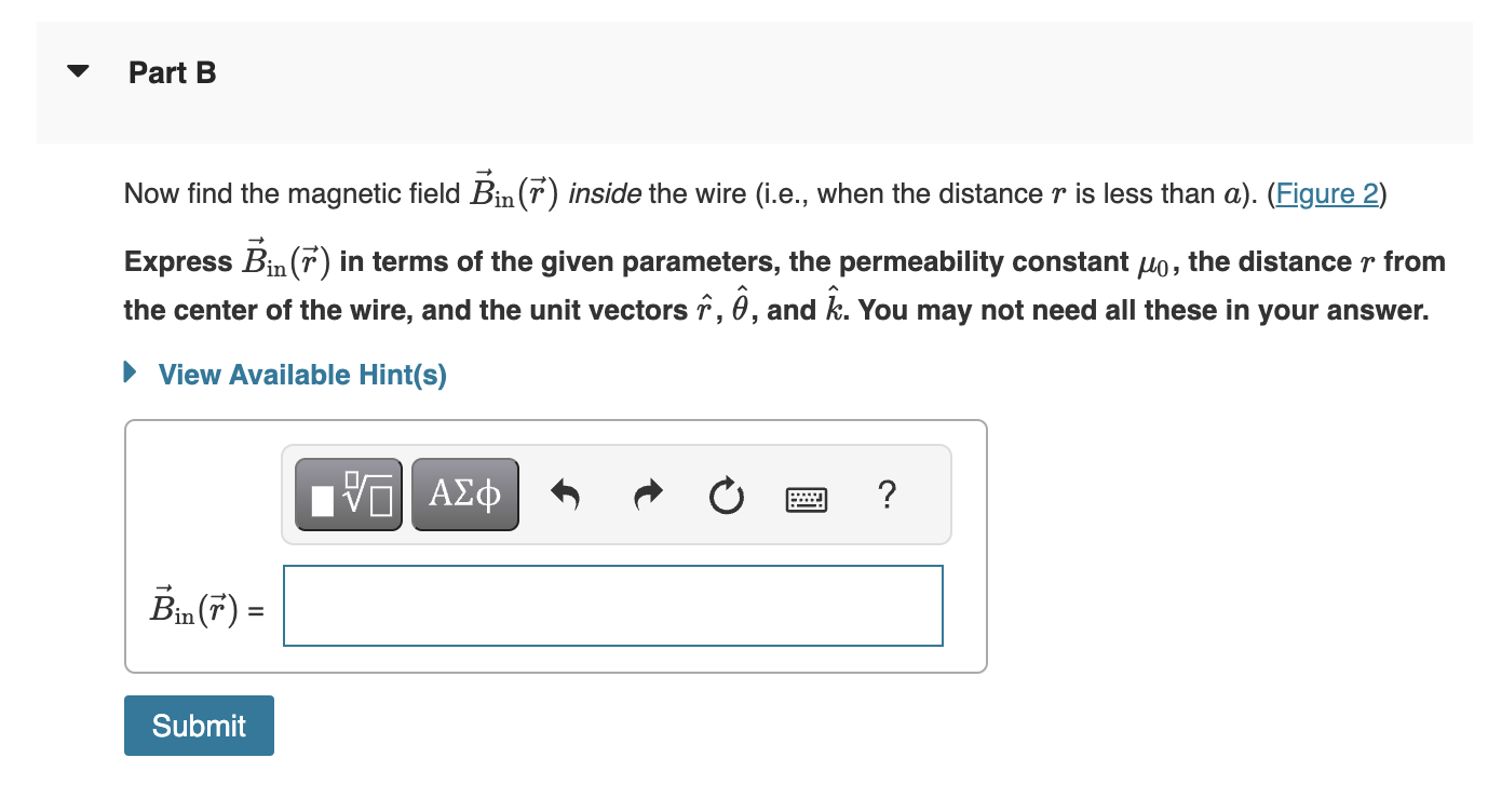 Solved Part BNow find the magnetic field vec(B)in (vec(r)) | Chegg.com