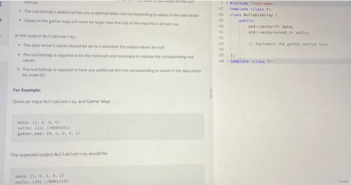 Solved 1. NullableArray Gather You are given a templated | Chegg.com