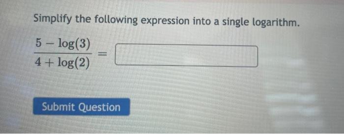 Solved Simplify the following expression into a single | Chegg.com