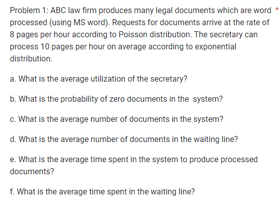 Solved Problem 1: ABC law firm produces many legal documents | Chegg.com