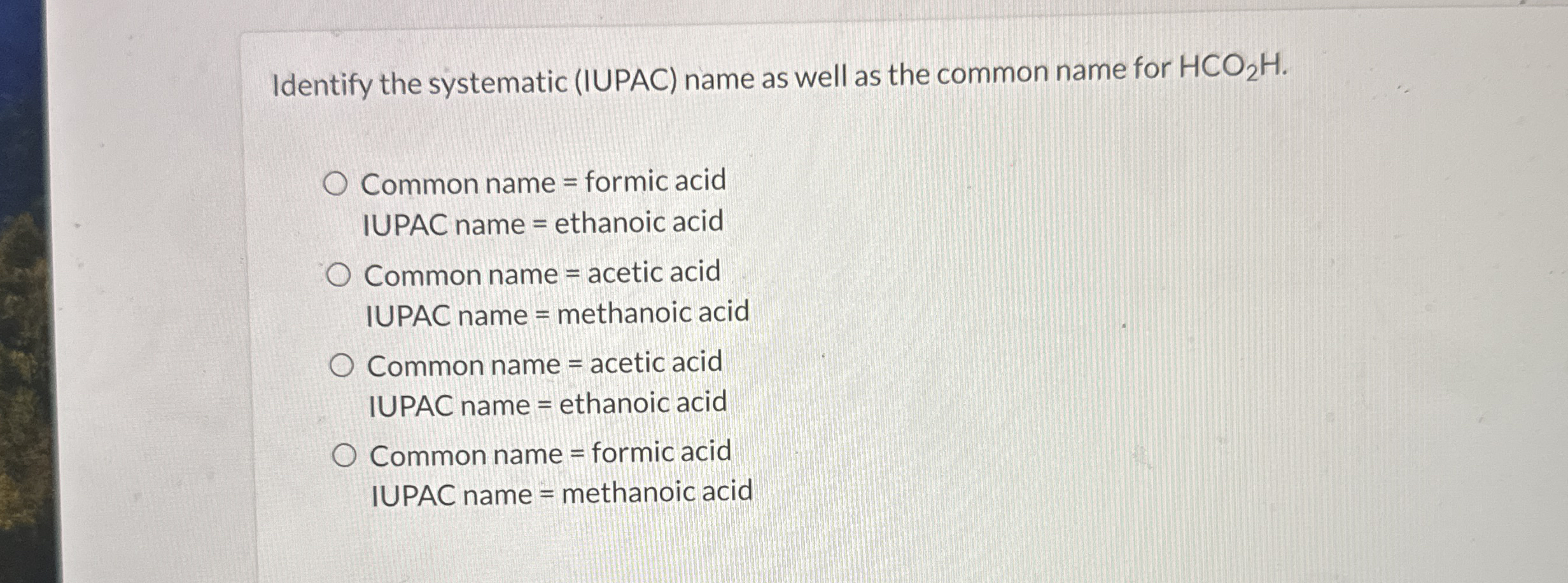 Identify the systematic (IUPAC) ﻿name as well as the | Chegg.com