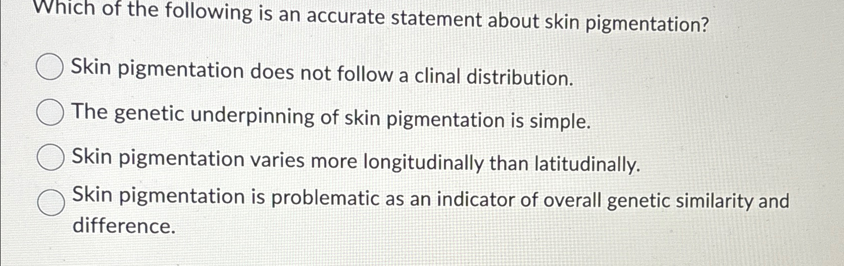 Solved Which of the following is an accurate statement about | Chegg.com