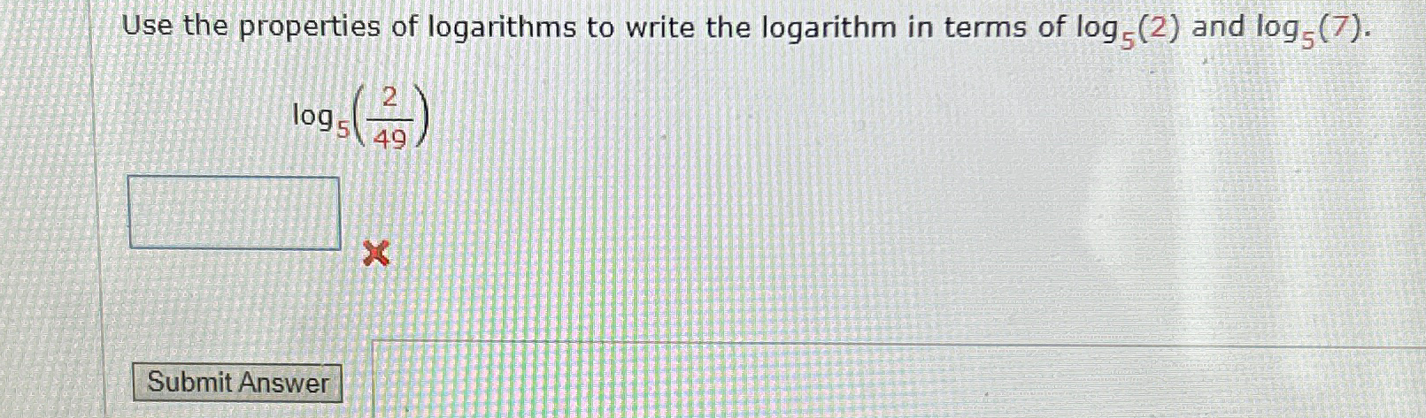 Solved Use the properties of logarithms to write the | Chegg.com
