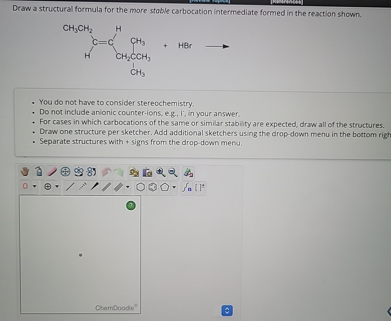 Solved Draw a structural formula for the more stable | Chegg.com