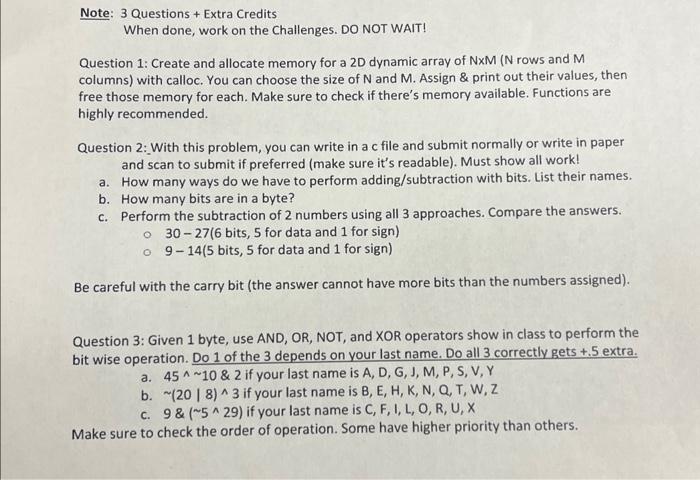 Solved Question 1: Create and allocate memory for a 2D | Chegg.com