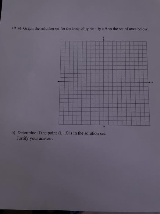 Solved 19. a) Graph the solution set for the inequality 4x - | Chegg.com