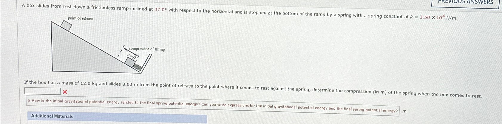 Solved A box slides from rest down a frictionless ramp | Chegg.com