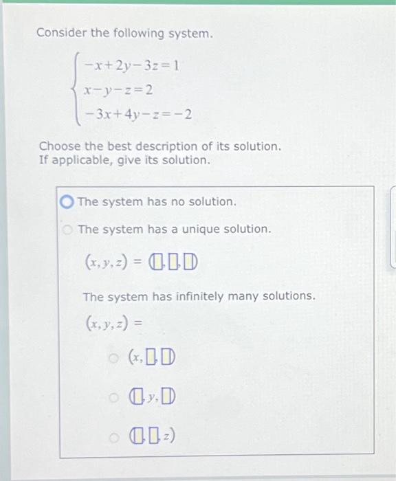 Solved Consider the following system. | Chegg.com
