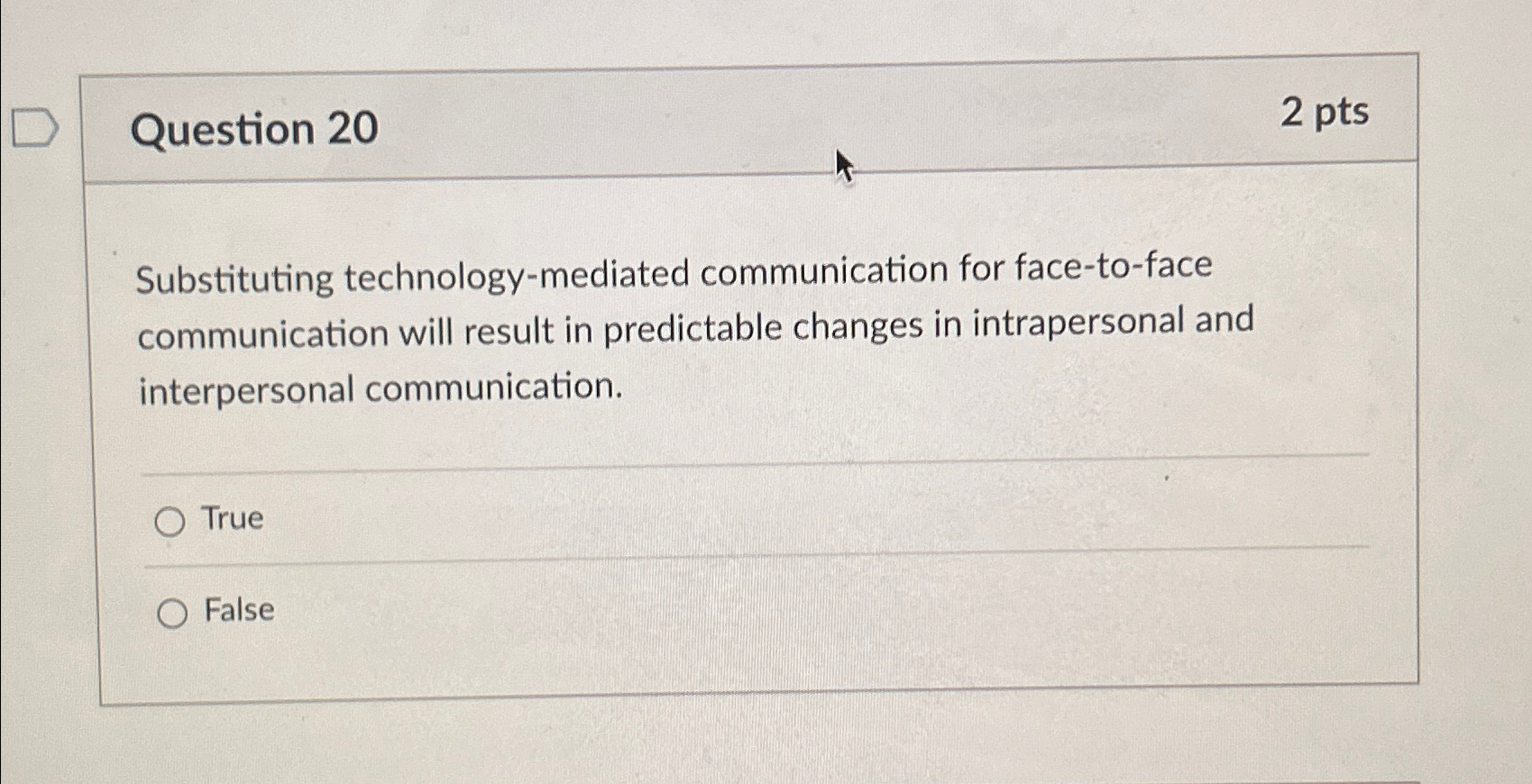 Solved Question 202ptsSubstituting technology-mediated | Chegg.com