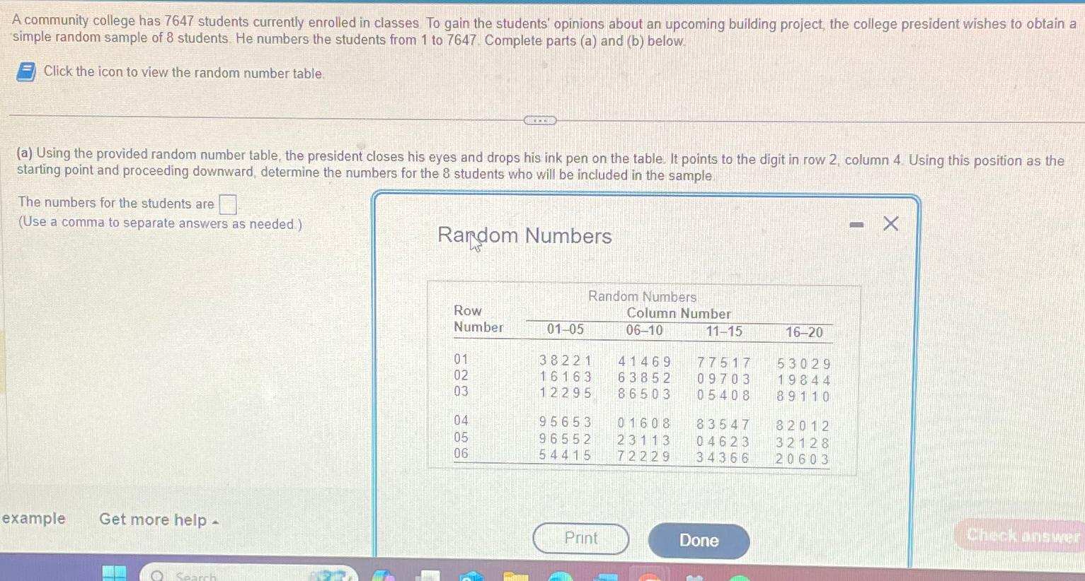 Solved A community college has 7647 ﻿students currently | Chegg.com