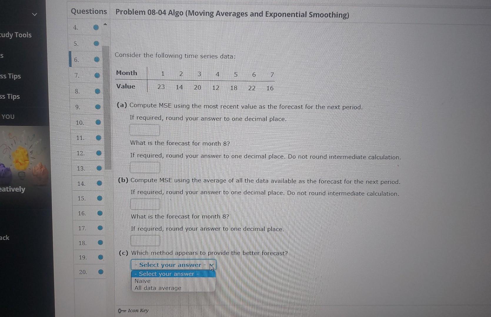 Solved Problem 08-04 Algo (Moving Averages and Exponential | Chegg.com