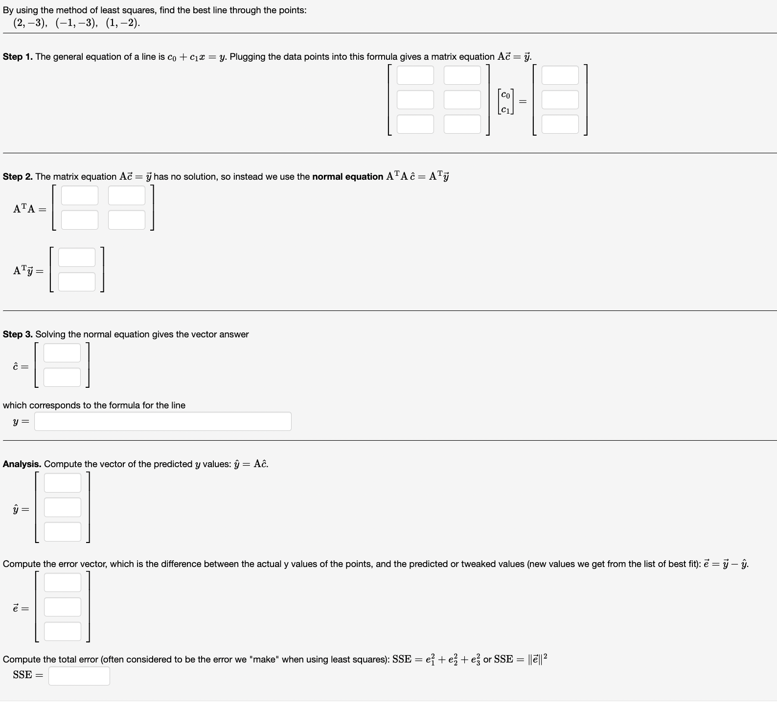 Solved By using the method of least squares, find the best | Chegg.com