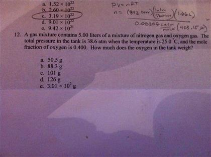 A gas mixture contains 5.00 liters of a mixture of | Chegg.com