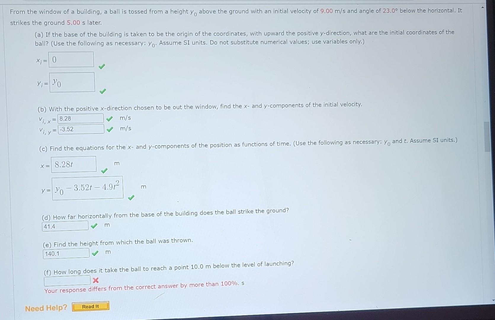 Solved om the window of a building, a ball is tossed from a | Chegg.com
