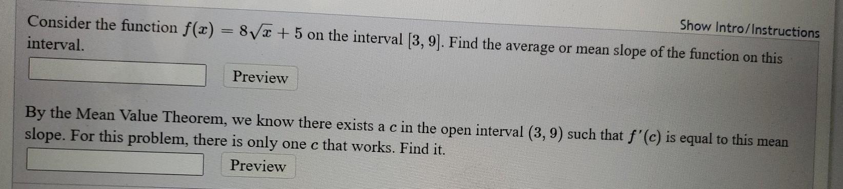 Solved Show Intro/Instructions Consider the function f(x) = | Chegg.com
