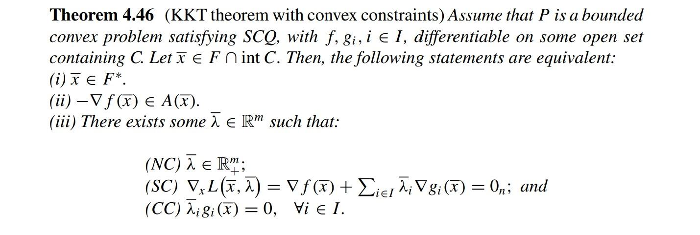Solved Apply Theorem 4.46 (KKT necessary conditions). | Chegg.com